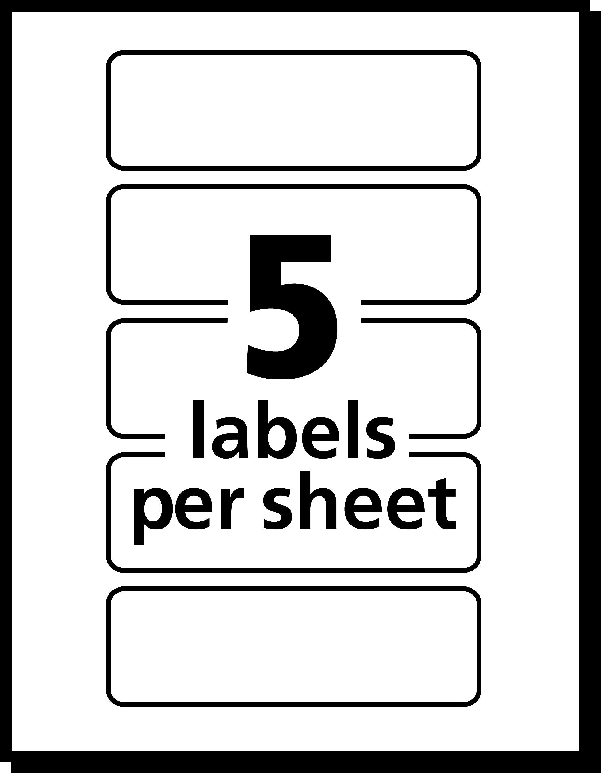 Avery Laser Color Coding Labels, 1" x 3", Neon Orange, 5/Sheet, 40 She ...