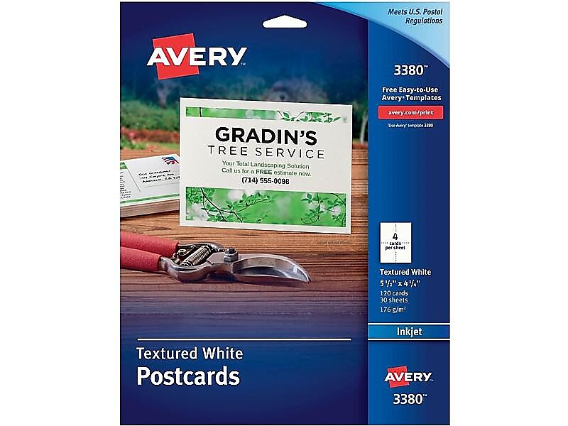 Avery Postcards, Textured White, 4.25" x 5.5", Inkjet, 120/Pack ...