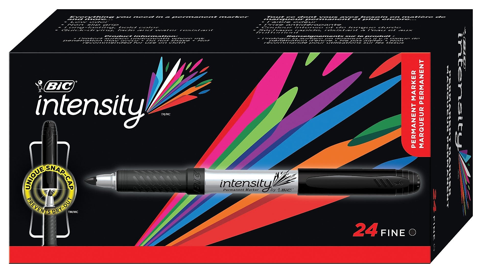 BIC Intensity Permanent Markers, Fine Tip, Black, 24/Pack – Personal ...