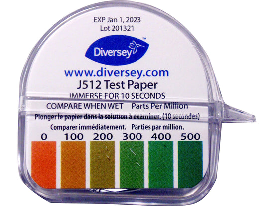 Diversey J512 Test Paper – Personal Touch Cleaning and Supply, LLC.