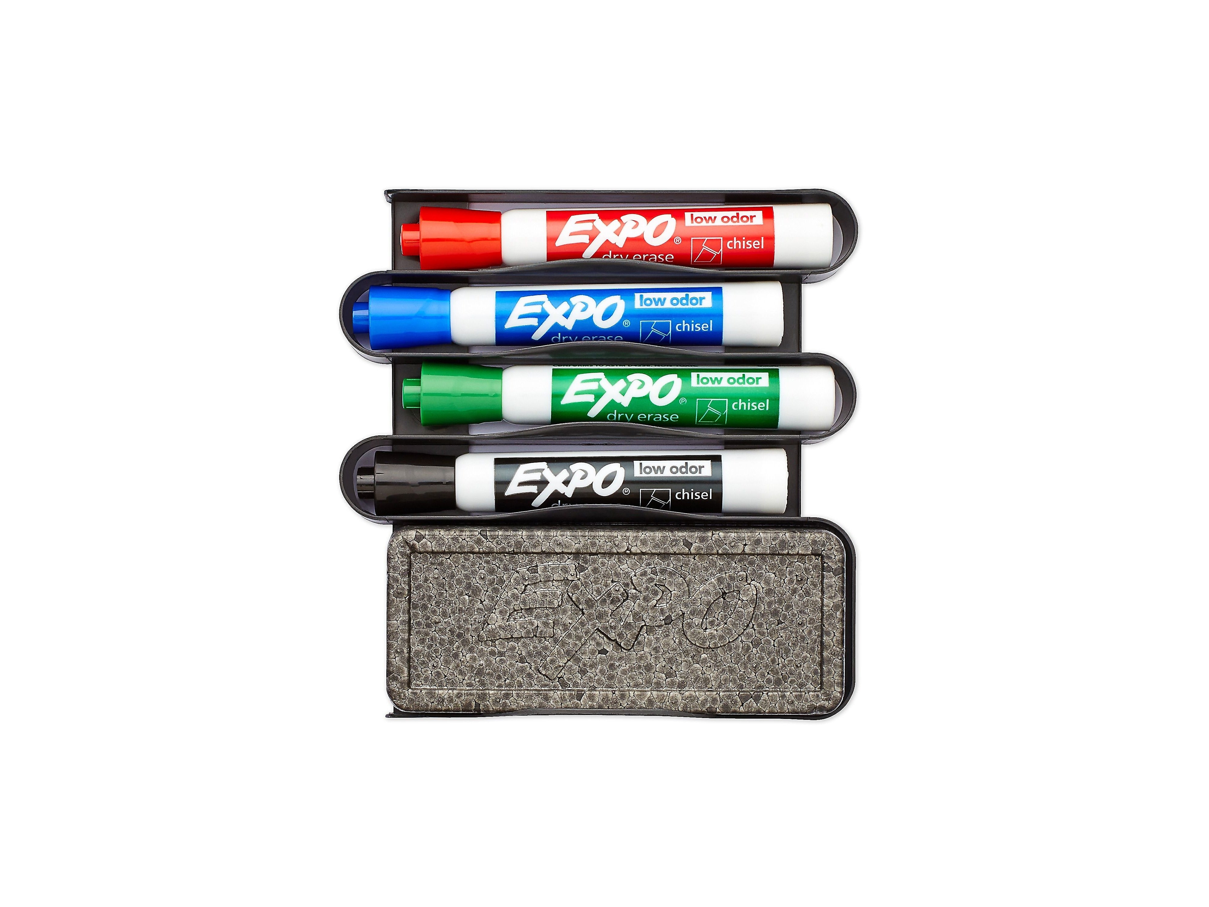 Expo Mountable Whiteboard Caddy Kit, Broad Chisel Tip, Assorted Colors ...