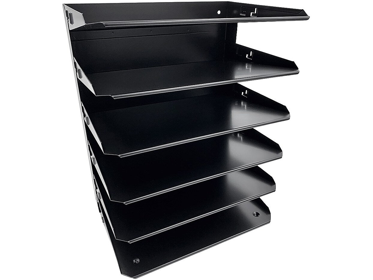 Huron 6-Compartment Steel File Organizer, Black – Personal Touch ...