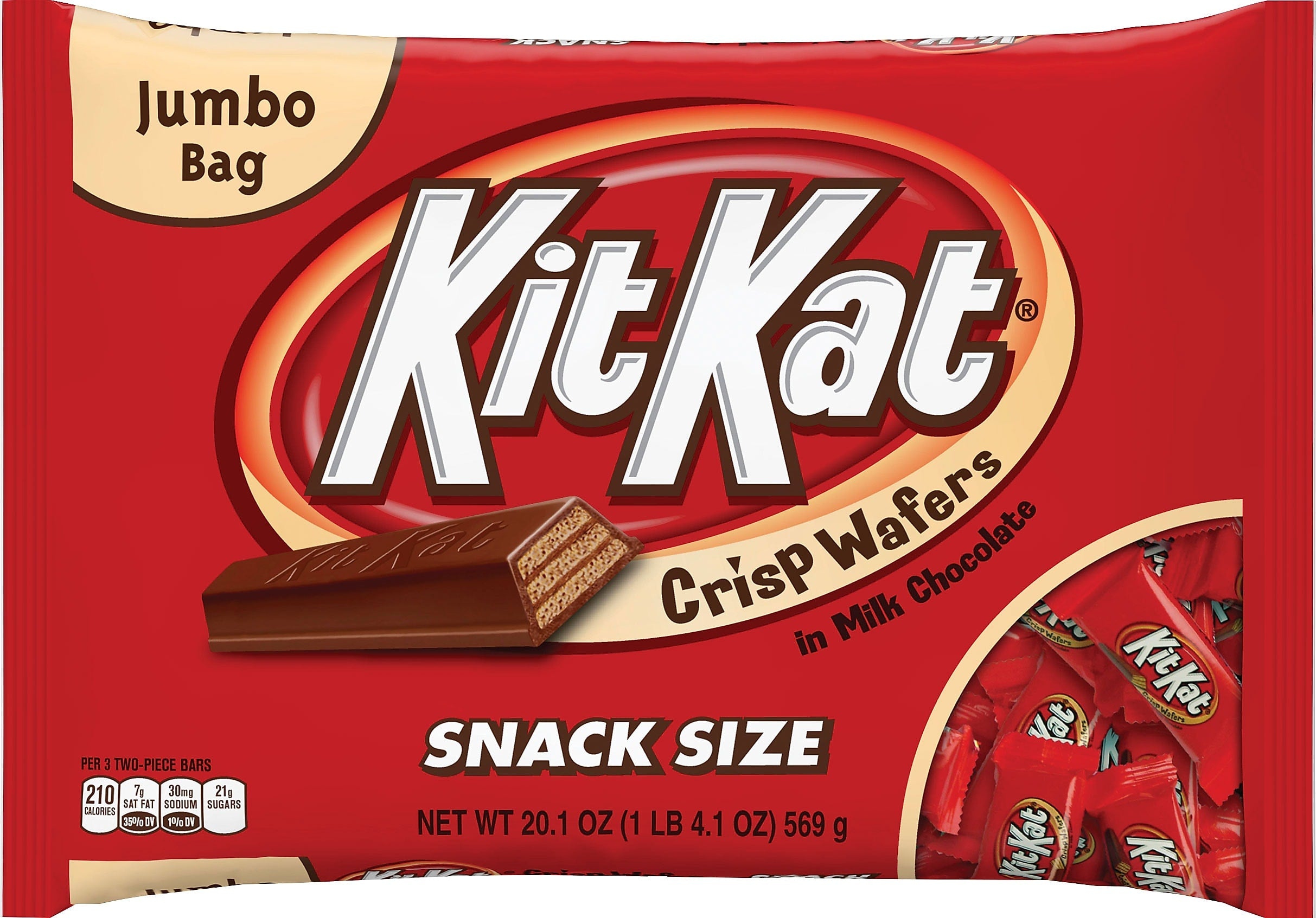 Kit Kat Snack Size Crisp wWafers Milk Chocolate Candy Bar, 20.1 oz ...