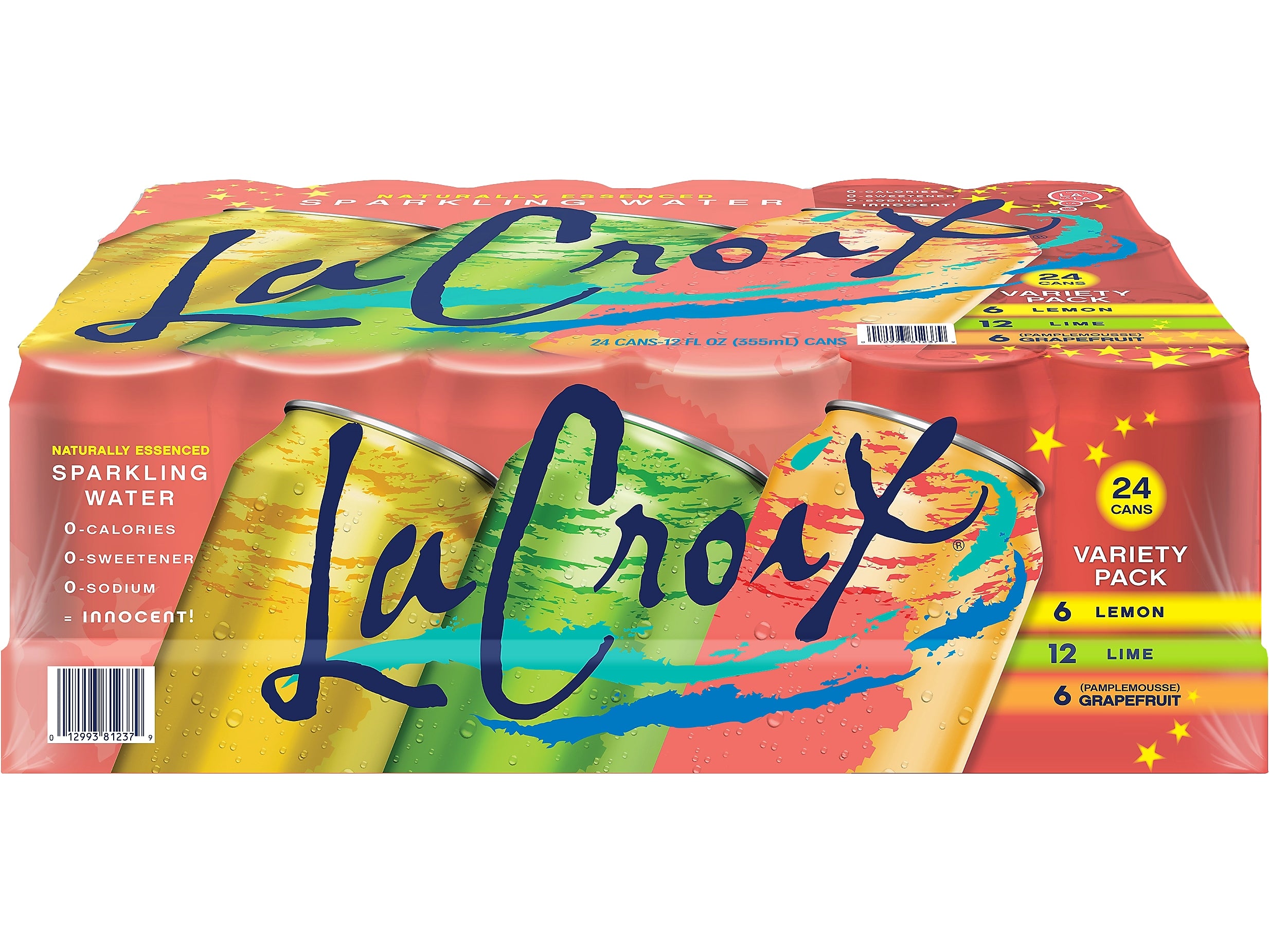 Lacroix Sparkling Water Variety Pack, Lime/Lemon/Grapefruit, 12 oz., 2 ...
