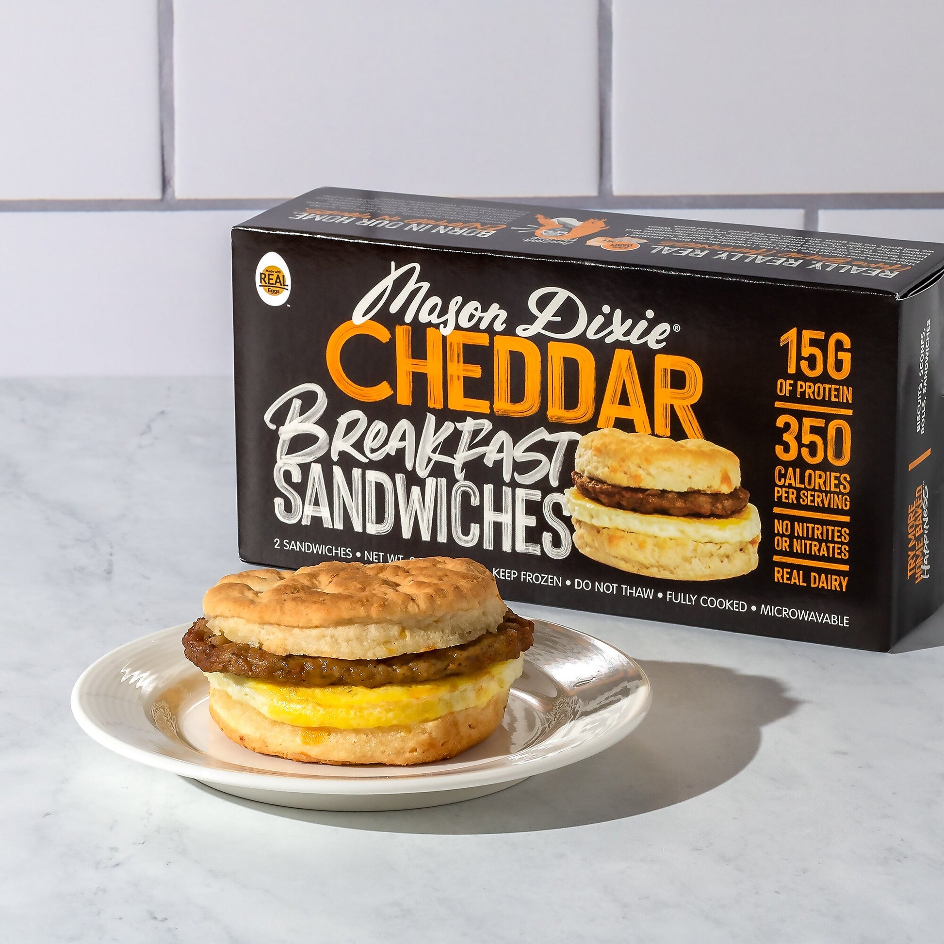 Mason Dixie Cheddar Breakfast Sandwich, 9.3oz, 5/Box – Personal Touch ...