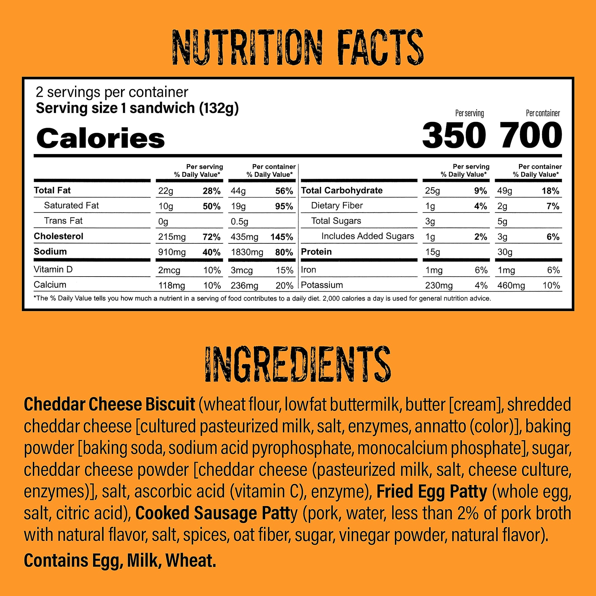 Mason Dixie Cheddar Breakfast Sandwich, 9.3oz, 5/Box – Personal Touch ...