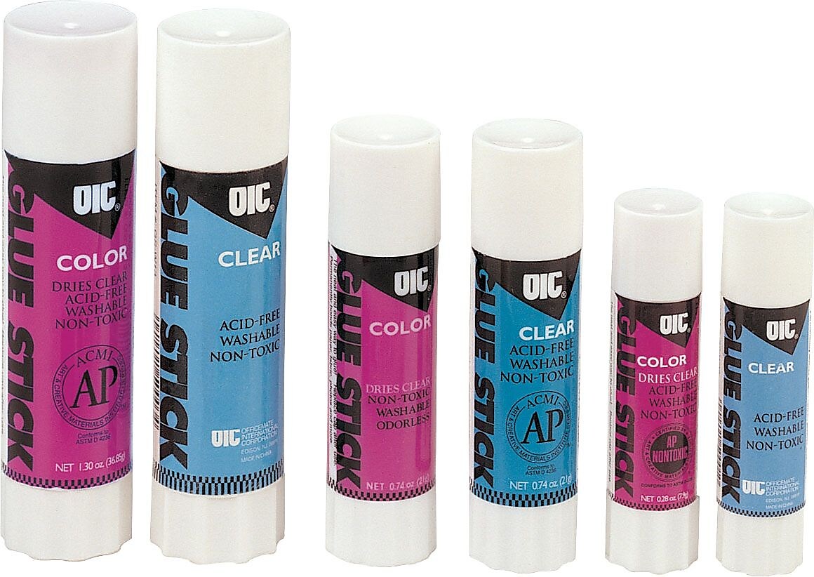 Officemate WashableRemovable Glue Sticks, 1 oz., Purple – Personal ...