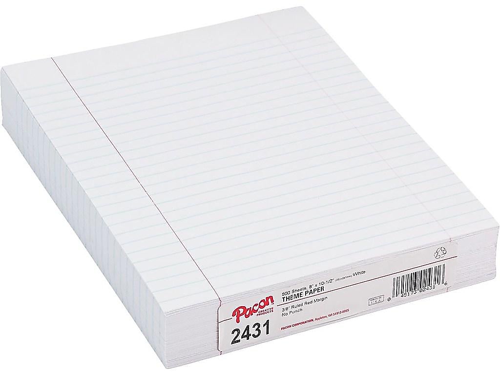 Pacon Wide Ruled Filler Paper, 8" x 10.5", 500 Sheets/Pack – Personal ...