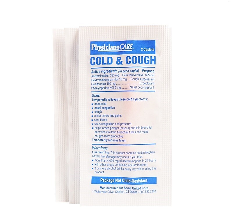 PhysiciansCare Cold & Cough Tablets, 2/Pack, 50 Packs/Box – Personal ...