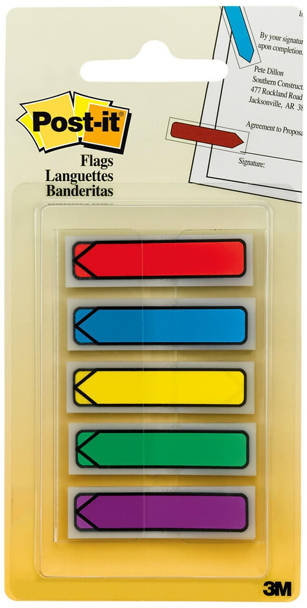 Post-it Arrow Flags, 0.5" Wide, Assorted Colors, 100 Flags/Pack ...