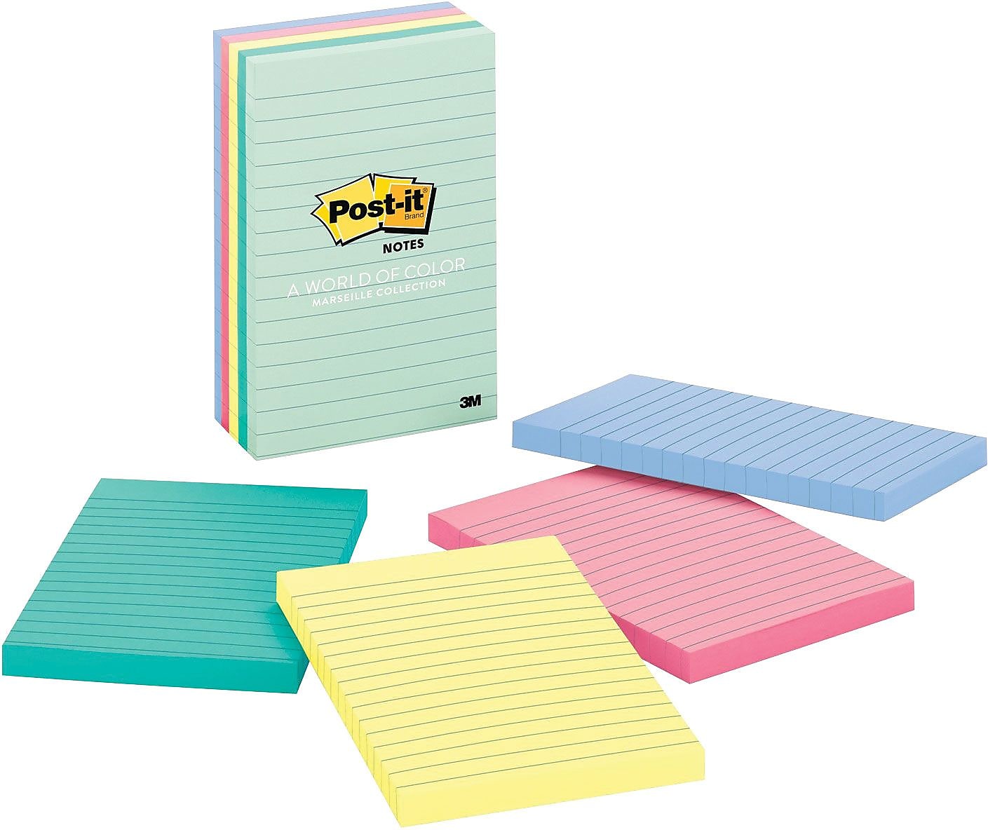 Post It Notes 4 X 6 Beachside Café Collection Lined 100 Sheet Pa