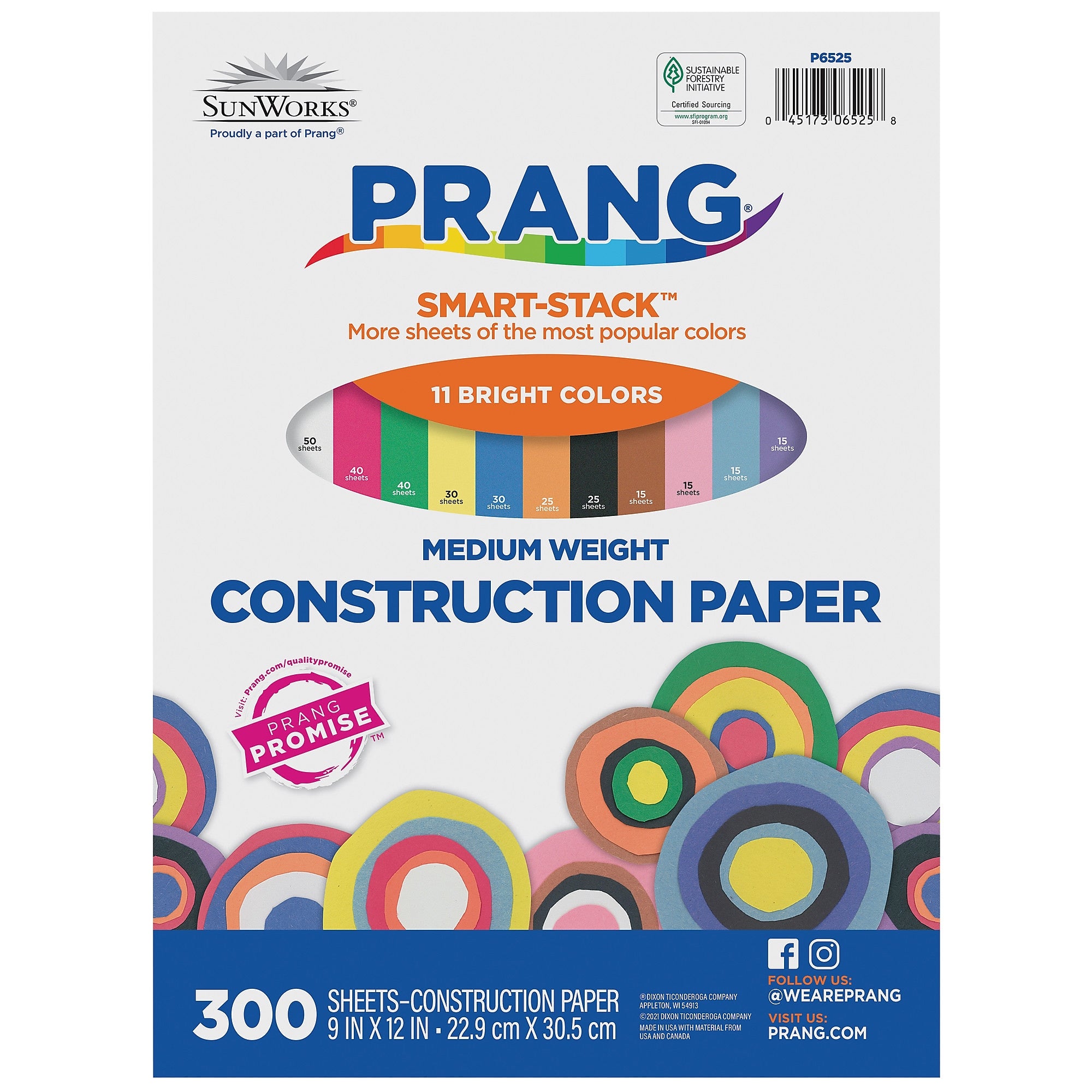 Prang Smart Stack 9" x 12" Construction Paper, Assorted Colors, 300 Sh ...