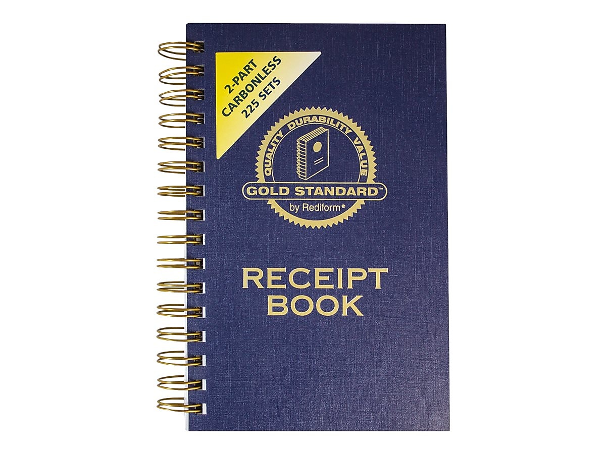 Rediform Gold Standard 2-Part Carbonless Receipts Book, 5"L x 2.75"W ...