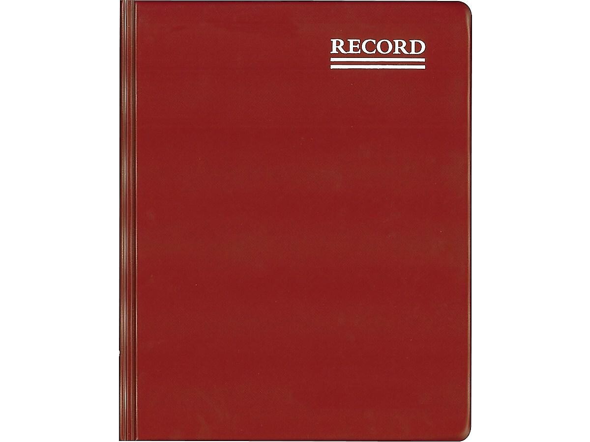 Rediform Vinyl Series Record Book, 8.38" x 10.38", Red, 150 Sheets/Boo ...