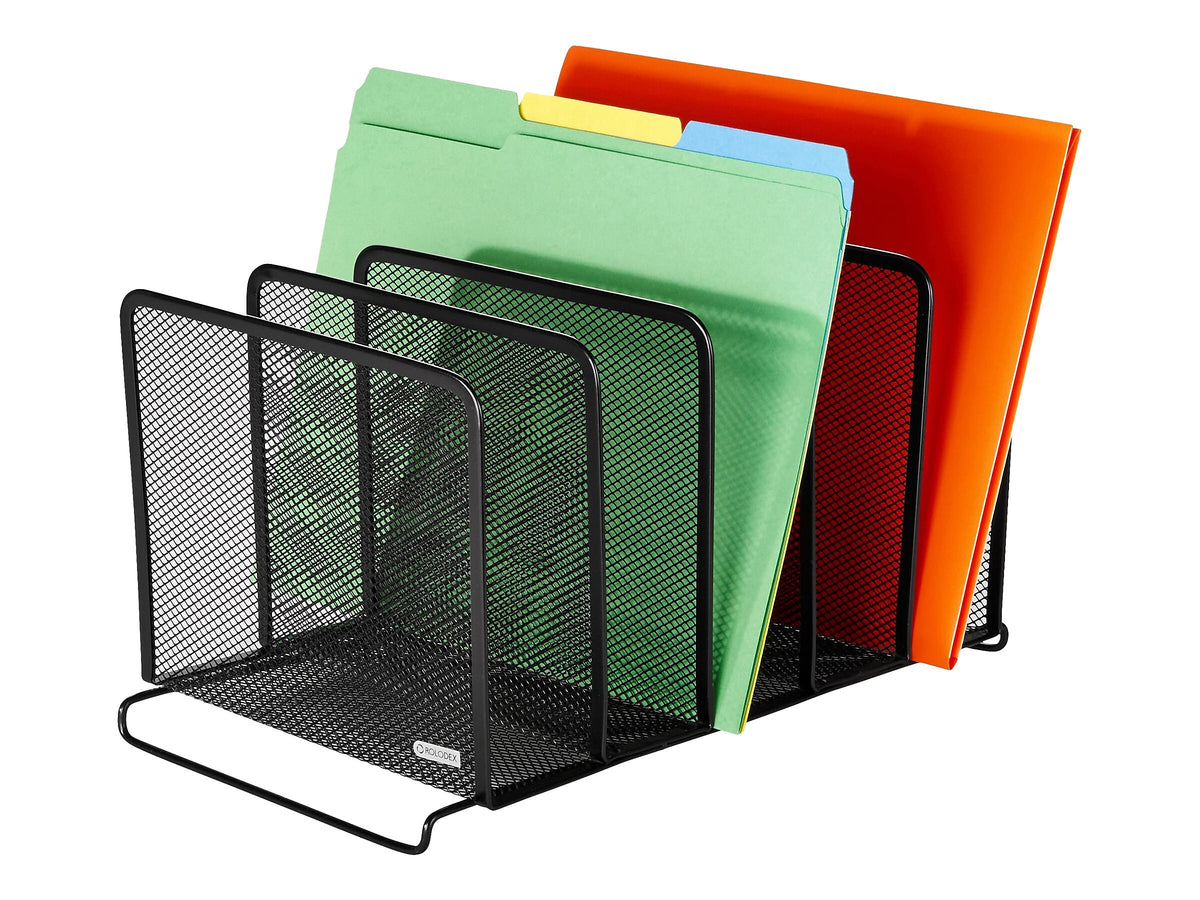 Rolodex 5-Compartment Wire Mesh File Organizer, Black – Personal Touch ...