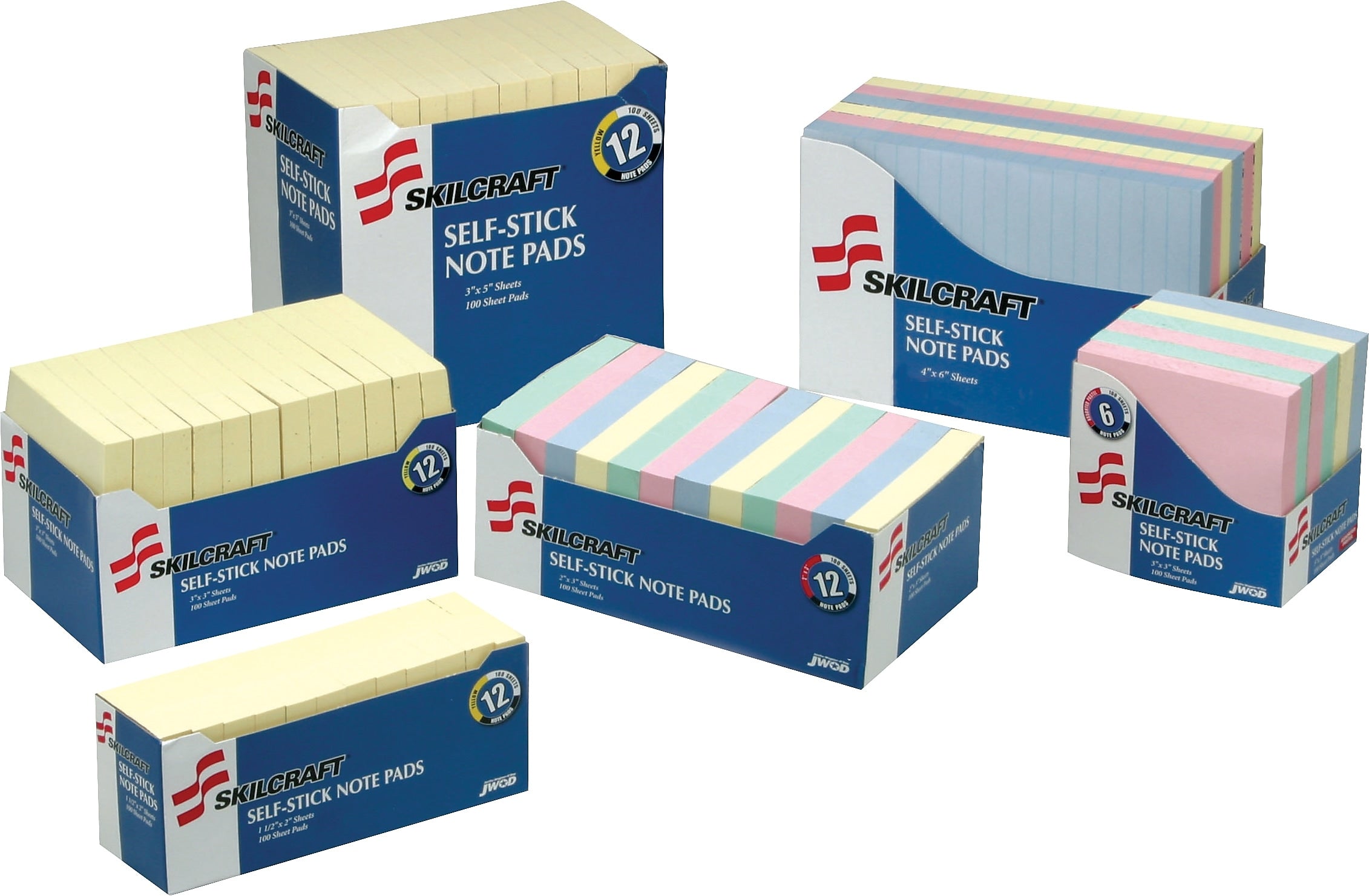 Self-Stick Note Pads, 4" x 6", Assorted, Ruled – Personal Touch ...