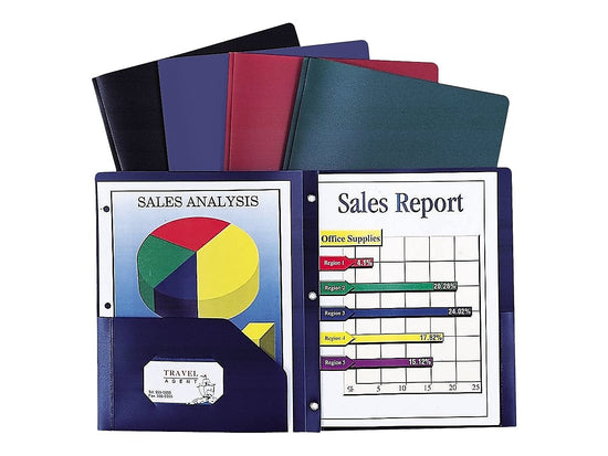 Staples 2-Pocket Matte Plastic Presentation Folder with Fasteners ...