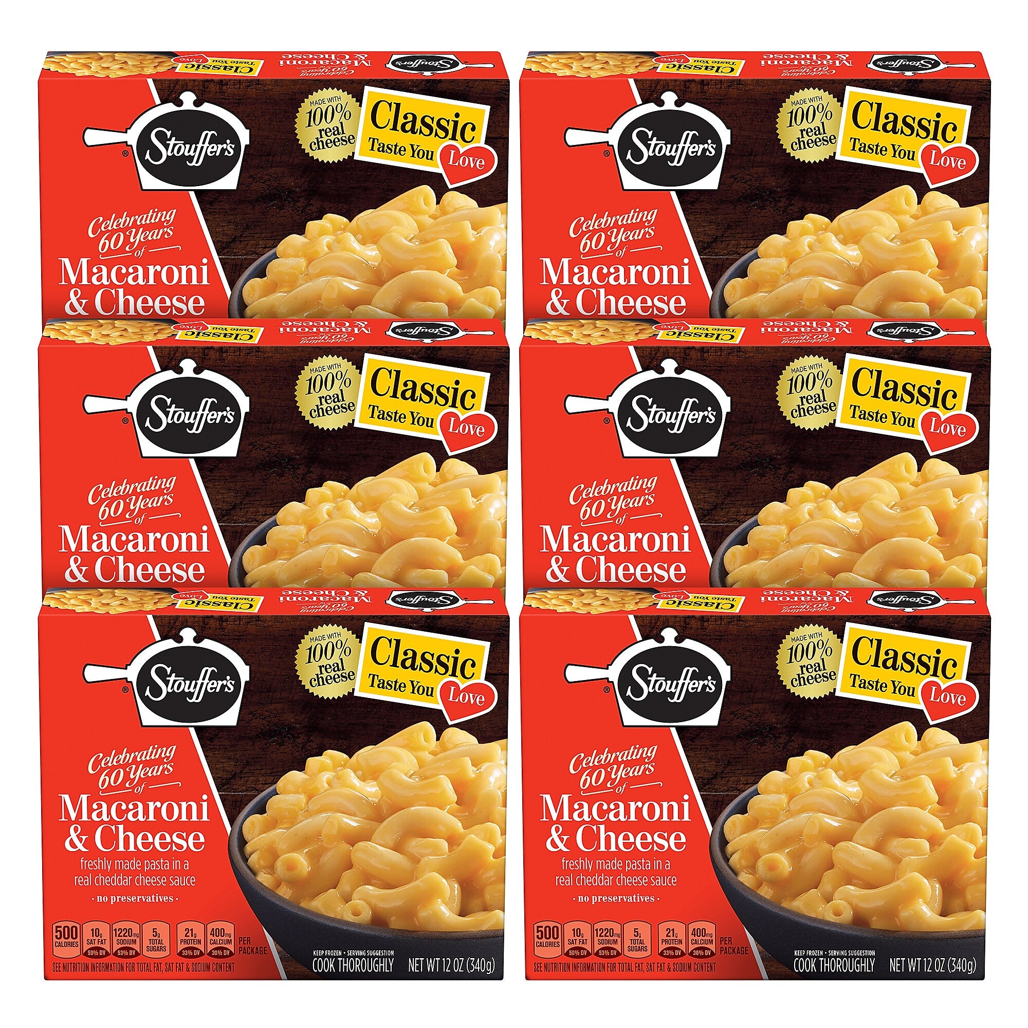 Stouffers Macaroni/Cheese Macaroni & Cheese, Frozen, 12 oz., 6/Pack ...