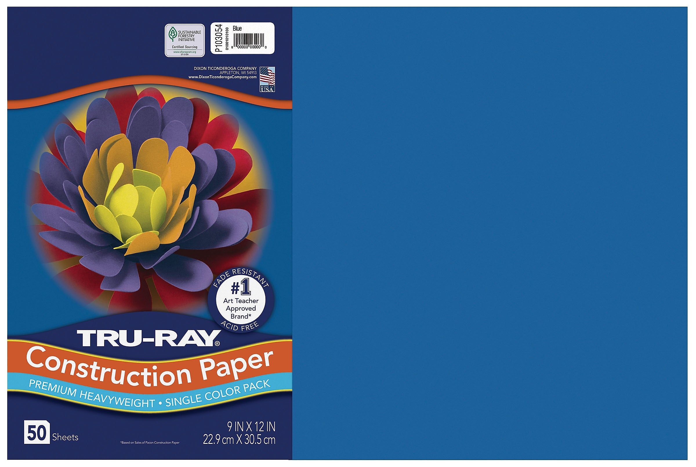 Tru-Ray 12" x 18" Construction Paper, Blue, 50 Sheets – Personal Touch ...