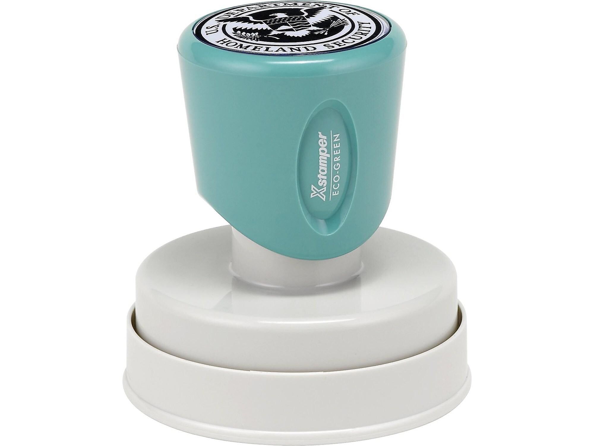 Xstamper 1.56"Dia. Custom Pre-Inked Stamp, Assorted Ink, Each ...