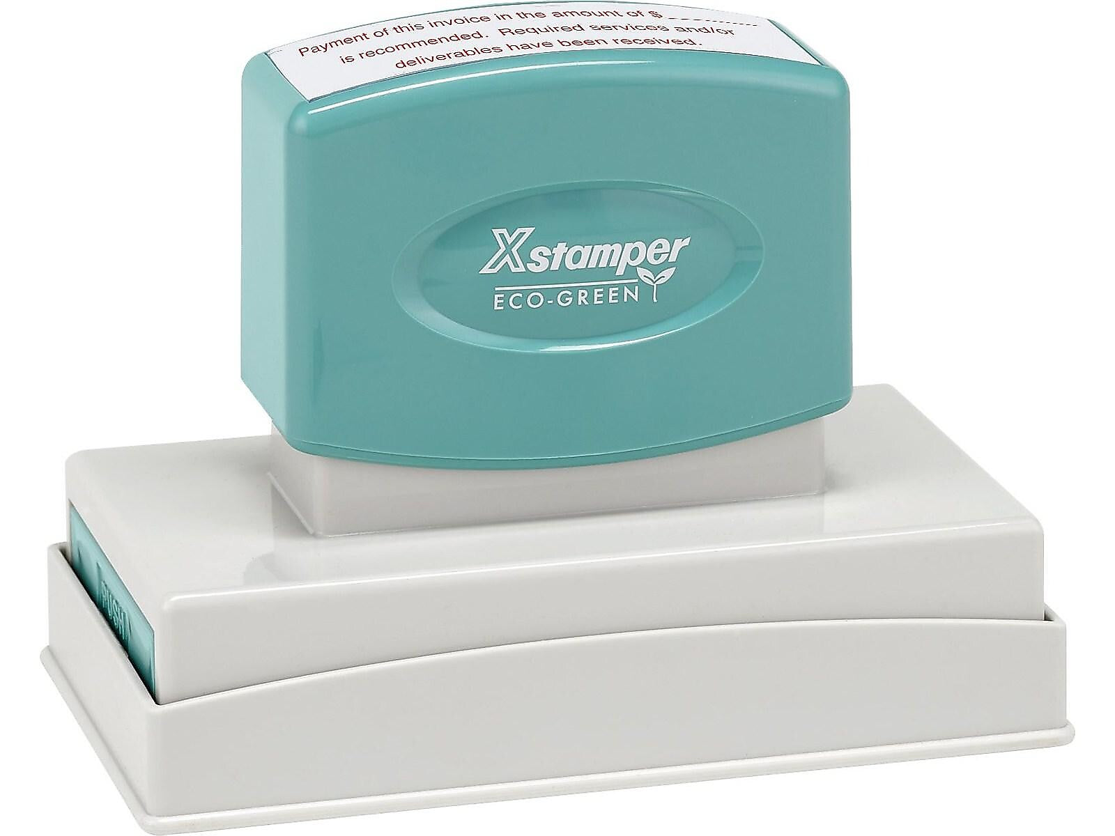 Xstamper 3.94"W Custom Pre-Inked Stamp, Assorted Ink, Each – Personal ...